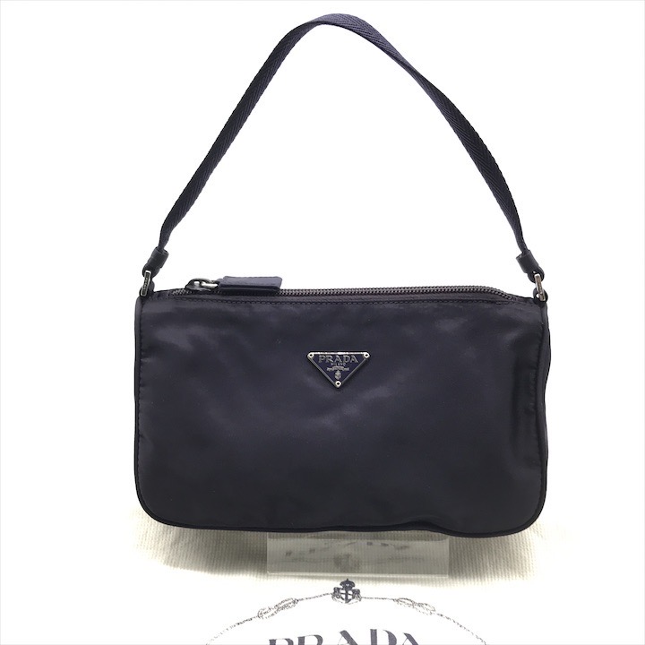 【楽天市場】【中古】美品 PRADA プラダ 三角ロゴ テスート ナイロン アクセサリー ポーチ ハンド バッグ パープル k2536：BEGINSELL