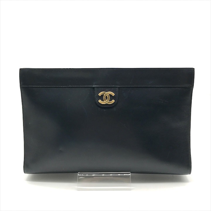【楽天市場】【中古】CHANEL シャネル ココマーク カーフ レザー クラッチ バッグ ネイビー レディース a3942：BEGINSELL
