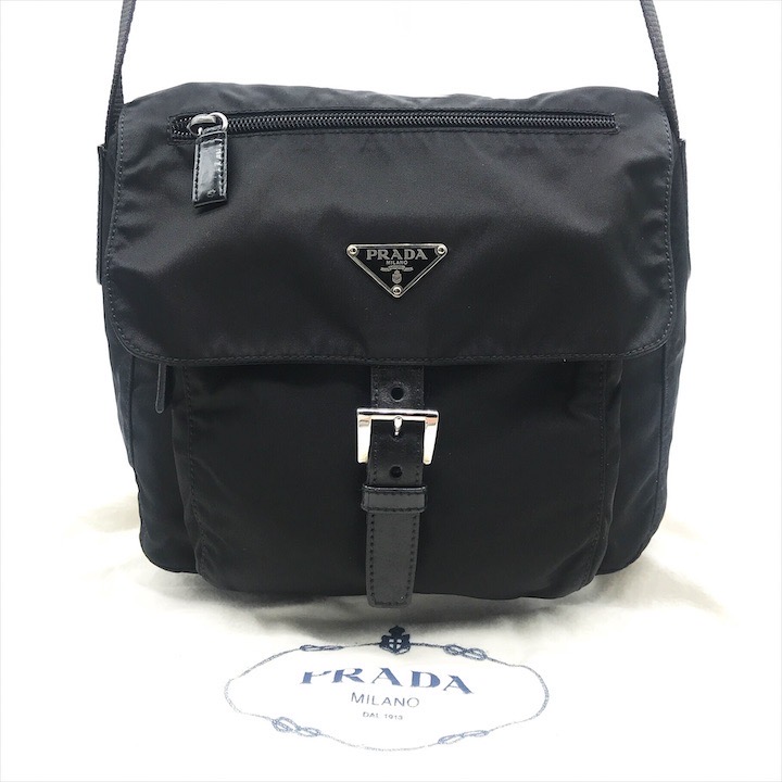 【楽天市場】【中古】良品 PRADA プラダ 三角ロゴ ナイロン テスート メッセンジャー ショルダー バッグ ブラック k2767：BEGINSELL