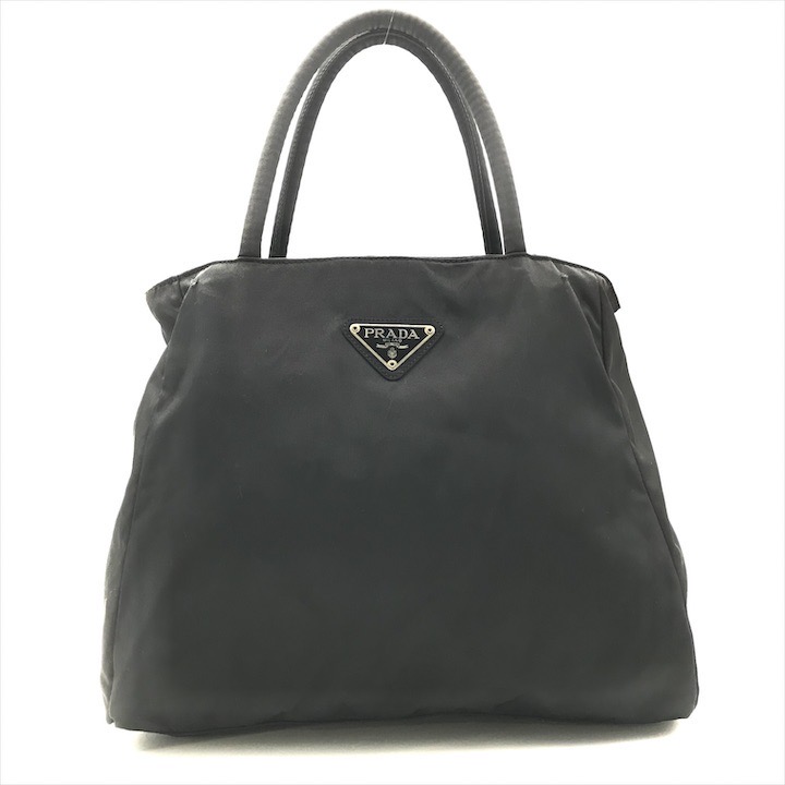 【楽天市場】【中古】良品 PRADA プラダ ナイロン テスート 三角ロゴ ハンド バッグ ブラック k3390：BEGINSELL