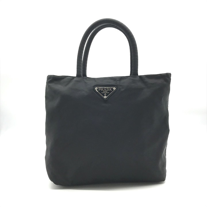 【楽天市場】【中古】PRADA プラダ 三角ロゴ プレート ナイロン テスート ハンド バッグ ブラック レディース k3974：BEGINSELL