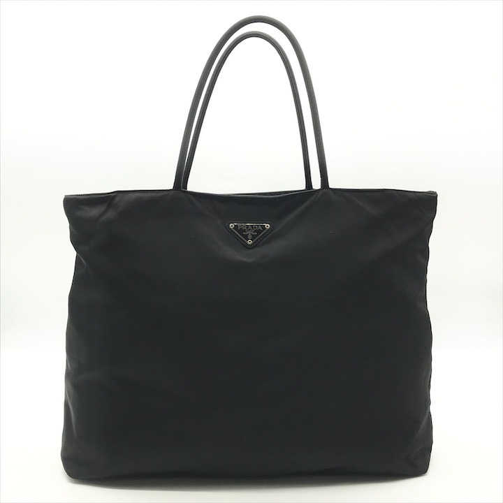 【楽天市場】【中古】良品 PRADA プラダ 三角ロゴ プレート ナイロン テスート ブラック トート バッグ レディース k4045：BEGINSELL