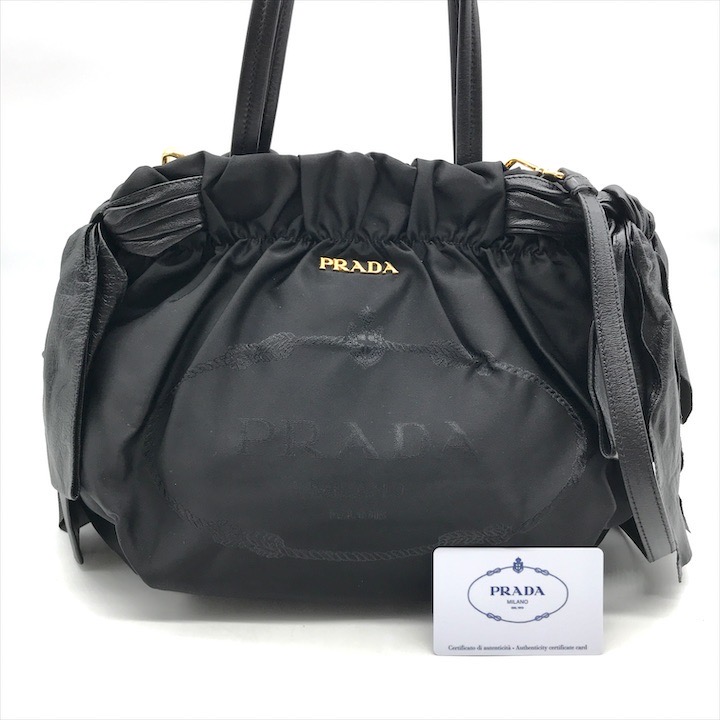 【楽天市場】【中古】美品 PRADA プラダ ロゴ金具 ナイロン テスート レザー 2WAY ハンド ショルダー バッグ ブラック a5930：BEGINSELL