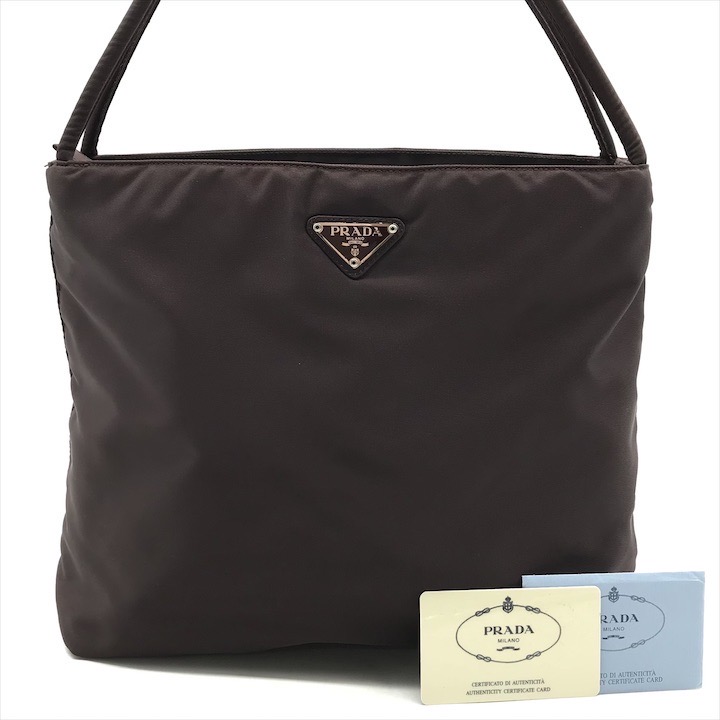 【楽天市場】【中古】良品 PRADA プラダ テスート ナイロン 三角ロゴ ハンド トート バッグ ブラウン レディース ブランド 鞄 k4284：BEGINSELL