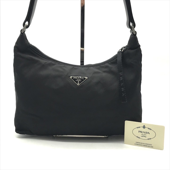 【楽天市場】【中古】良品 PRADA プラダ テスート ナイロン 三角ロゴ ショルダー バッグ ブラック a6501：BEGINSELL