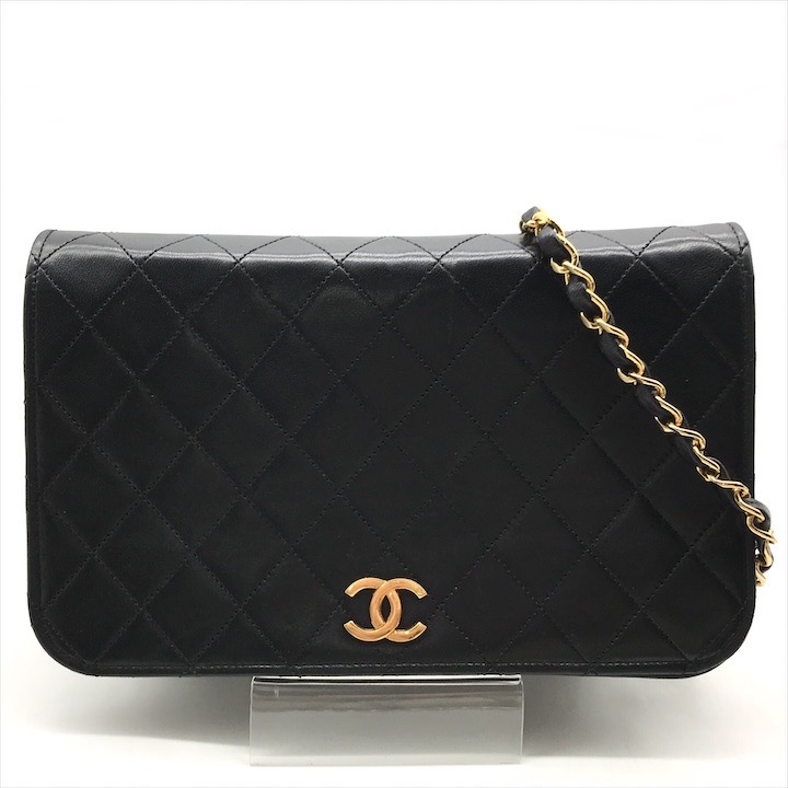 【楽天市場】【中古】良品 CHANEL シャネル ココマーク マトラッセ ラムスキン チェーン ショルダー バッグ プッシュロック ブラック ...
