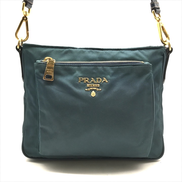 【楽天市場】【中古】良品 PRADA プラダ 三角ロゴ ナイロン テスート ショルダー バッグ グリーン系 gk4543：BEGINSELL