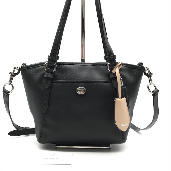 【楽天市場】【中古】美品 COACH コーチ 2WAY ショルダー ハンド バッグ レザー ブラック レディース 斜め掛け a7364 ...