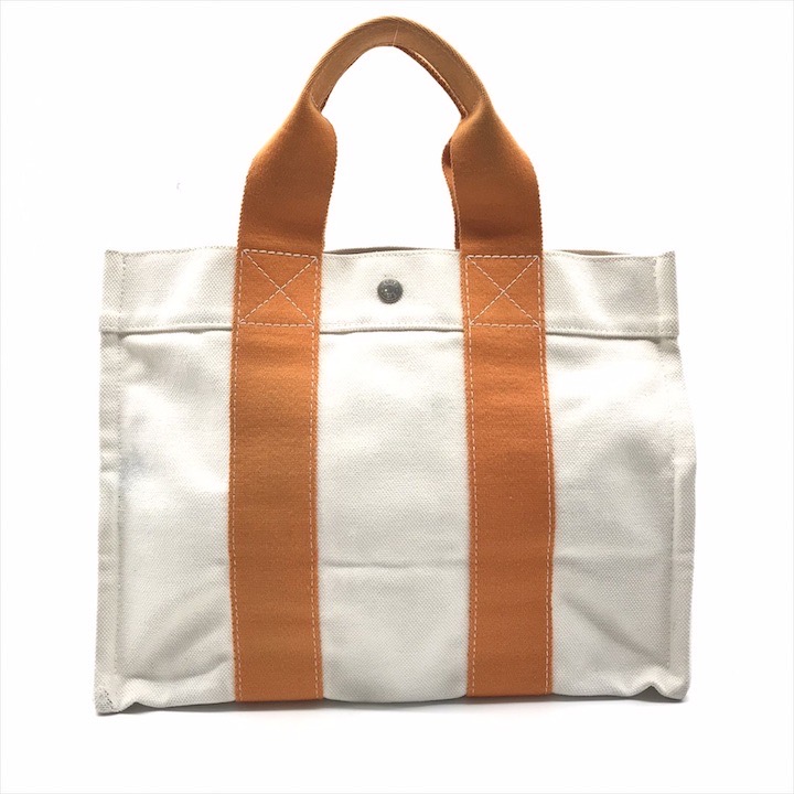 【楽天市場】【中古】良品 HERMES エルメス ボラボラ キャンバス トート ハンド バッグ ホワイト オレンジ m14072：BEGINSELL