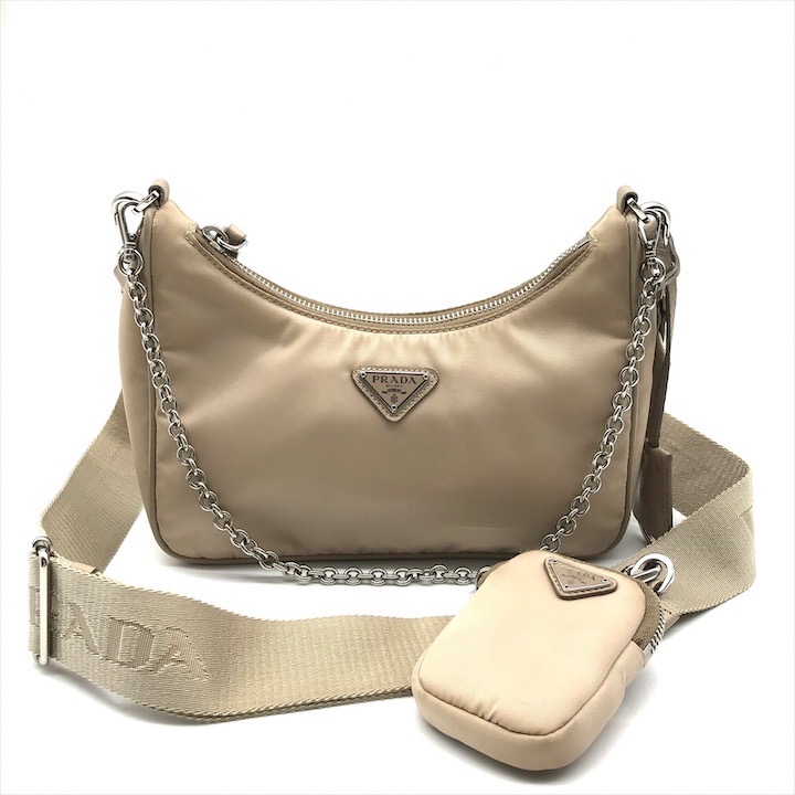 【楽天市場】【中古】超美品 PRADA プラダ 2005 エディション ナイロン テスート 三角ロゴ 金具 ショルダー ハンド 2way バッグ 鞄 かばん ベージュ h677：BEGINSELL