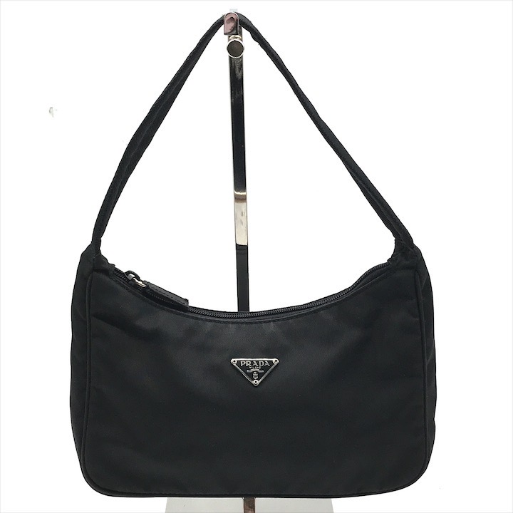 【楽天市場】【中古】良品 PRADA プラダ 三角ロゴ プレート ナイロン テスート ハンド バッグ ブラック k5274：BEGINSELL
