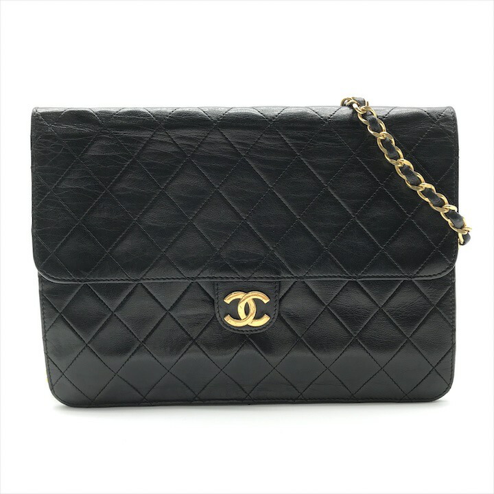 【楽天市場】【中古】良品 CHANEL シャネル ココマーク プッシュロック ラムスキン マトラッセ チェーン ショルダー バッグ ブラック ...