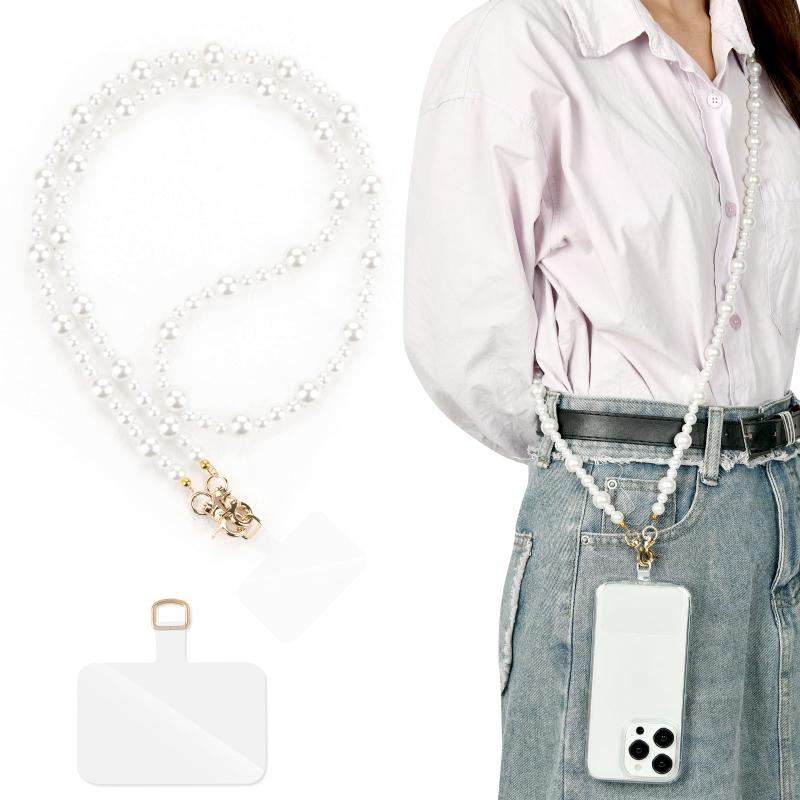 【楽天市場】[oyaka] スマホストラップ パールストラップ ショルダー 携帯ストラップ 人工真珠 DIY スマホストラップ 軽量 可愛い ...