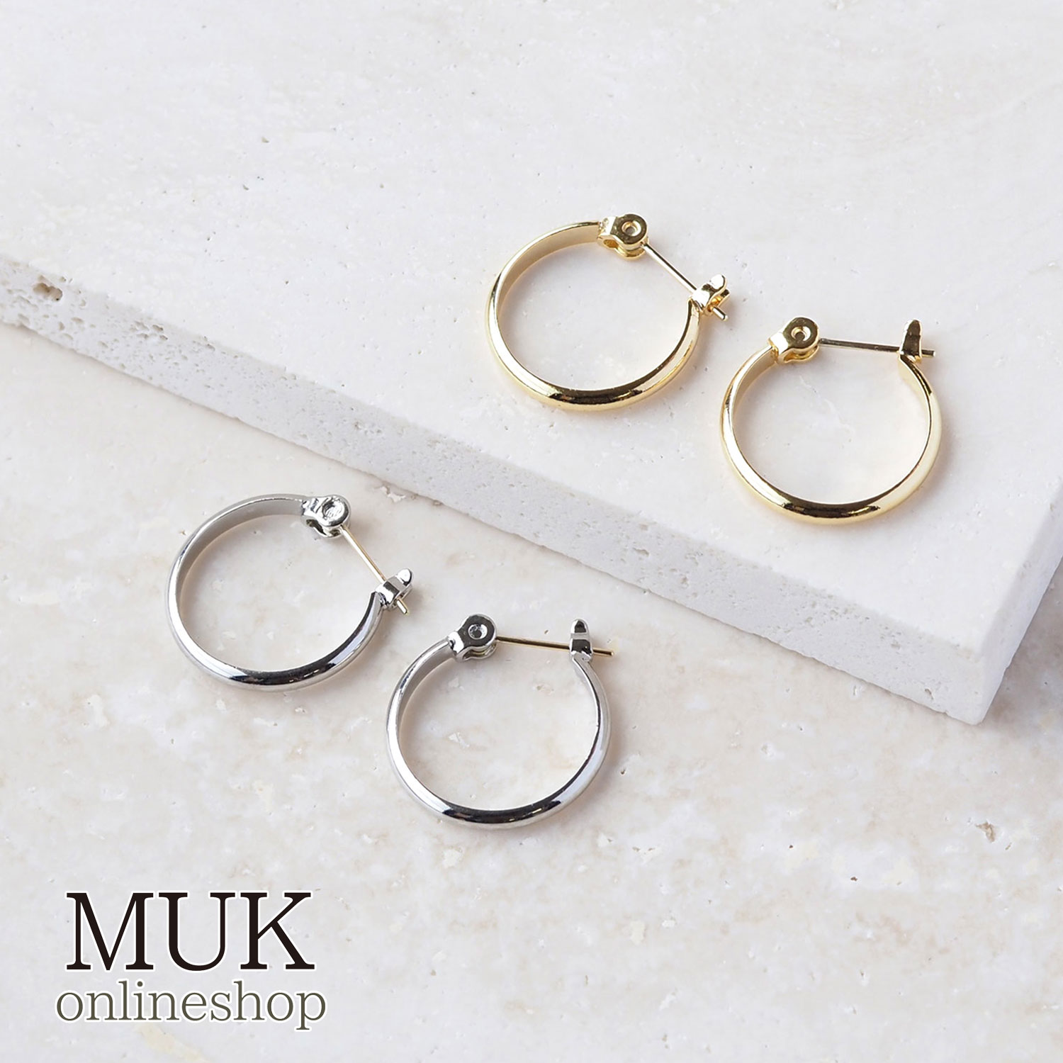 【楽天市場】ピアス k18 18金ポスト 金属アレルギー 日本製 ニッケルフリー 1.5cm フープ K18ポストピアス シンプル ゴールド シルバー メタル：MUK ONLINE SHOP ...