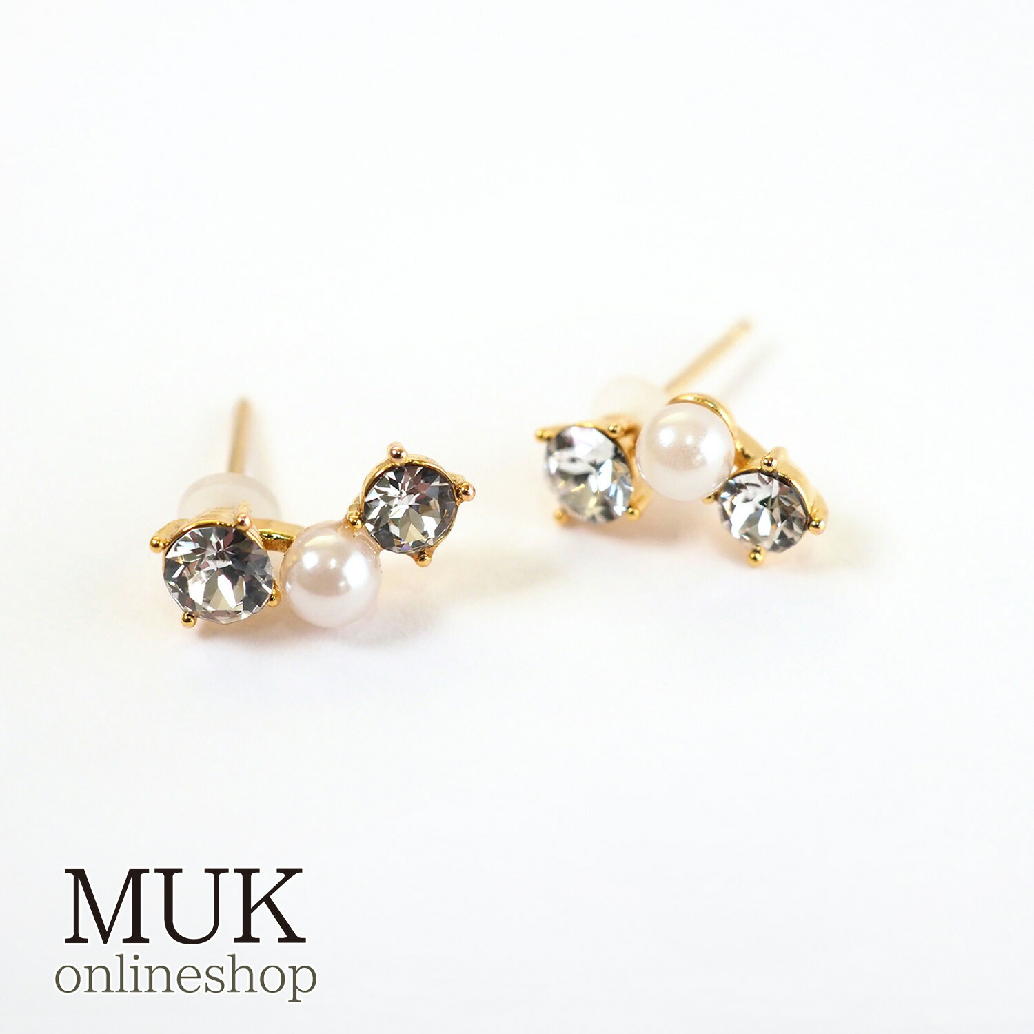 【楽天市場】ピアス ポスト18金 18金ポスト K18ポスト ポストK18 トリプルビジューK18ポストピアス パール シンプル ゴールド：MUK ONLINE SHOP 楽天市場店