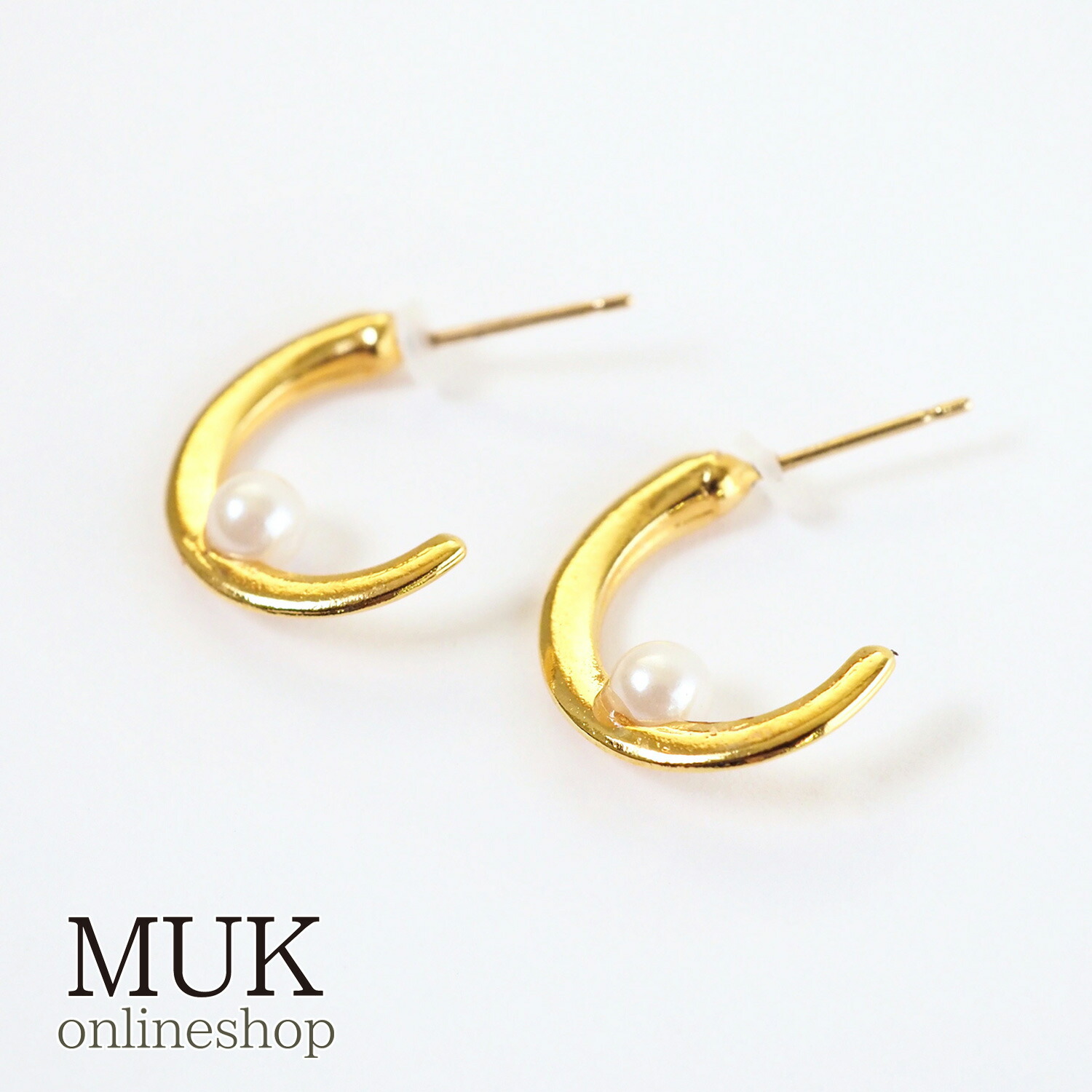 【楽天市場】ピアス ポスト18金 ポストK18 18金ポスト K18ポスト フープ パール シンプル ゴールド 日本製 made in Japan スリムラインパールK18ポストピアス：MUK ...