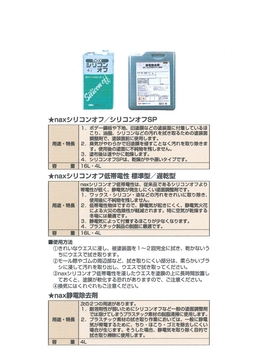 【楽天市場】【送料無料】日本ペイントnax シリコンオフSP 16L脱脂/油分除去/ワックス落とし/DIY/業務用：ペイントライフ楽天市場店