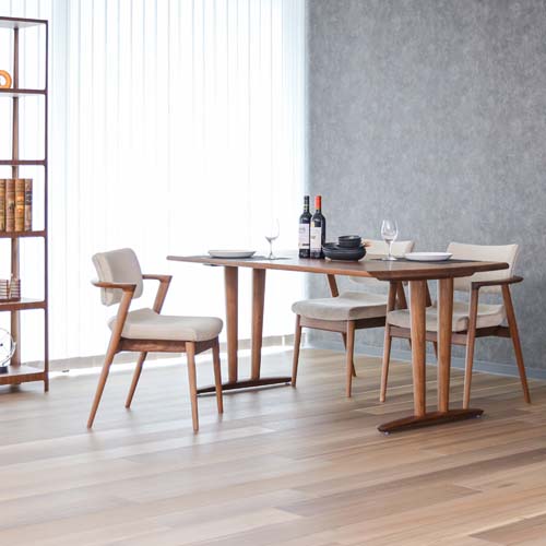 【楽天市場】飛騨家具 HIDA 飛騨産業 Seoto-EX セオト-EX セミアームチェア 張座 国産家具 無垢 ダイニングチェア セミアームチェア オーク ウォールナット 布地 合成皮革 ...