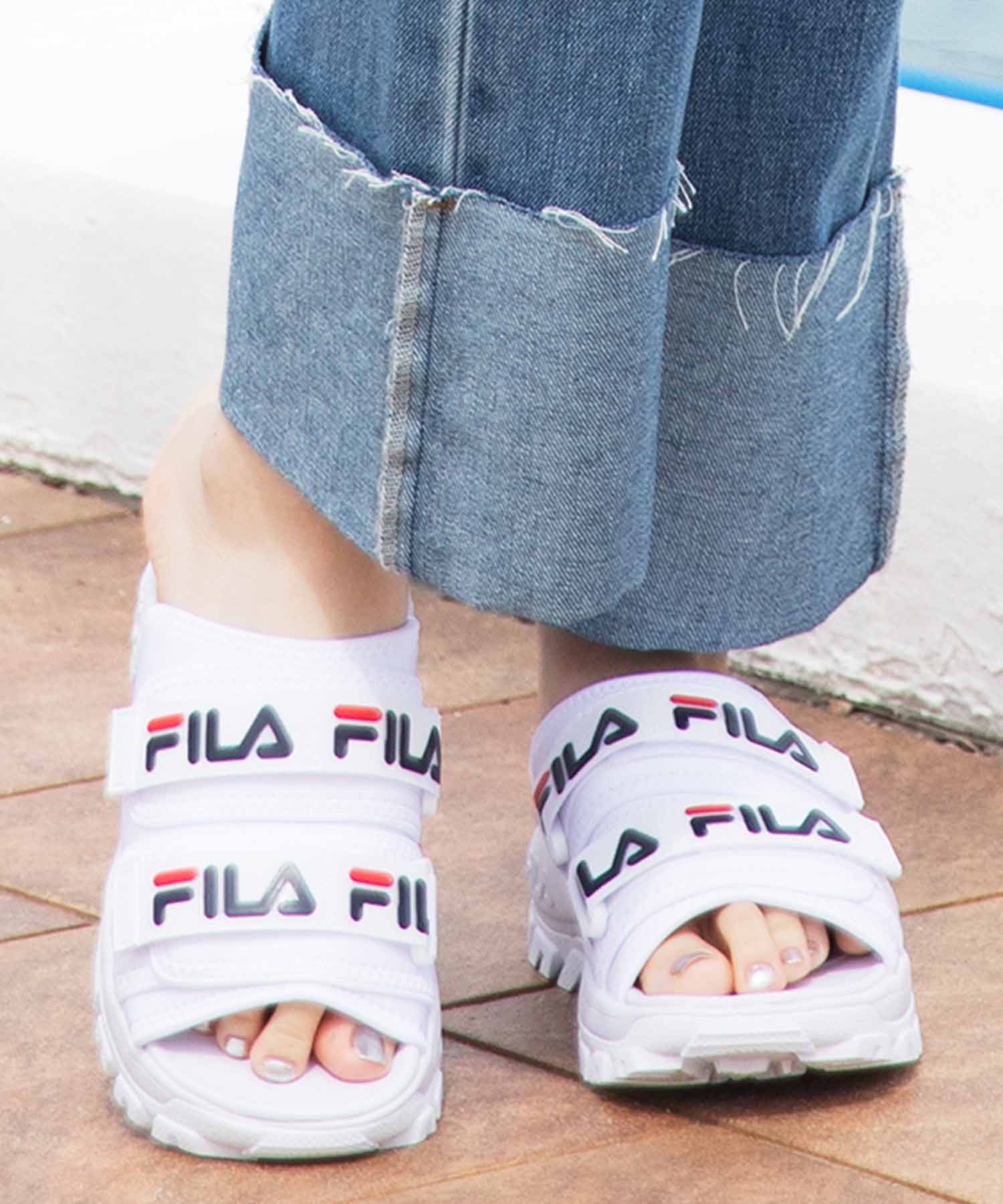 【楽天市場】FILA フィラ OUTDOOR SLIDE アウトドアスライド 5SM01799-125 レディース シューズ サンダル KX1 ...