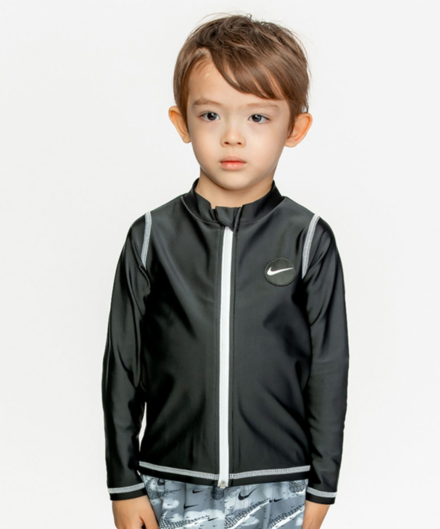 【楽天市場】NIKE ナイキ キッズ ラッシュガード 長袖 ジップアップ ボーイズ ロングスリーブ F/Z ハイドロガード UVカット ...