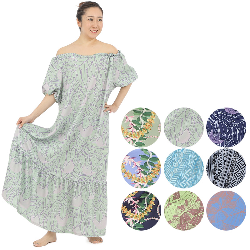 【楽天市場】フラ ステージ衣装 カジュアル ムームー ティアード トップ ドレス クラシカル クラシック フリーサイズ 2025年新柄：MuuMuuMama 楽天市場店