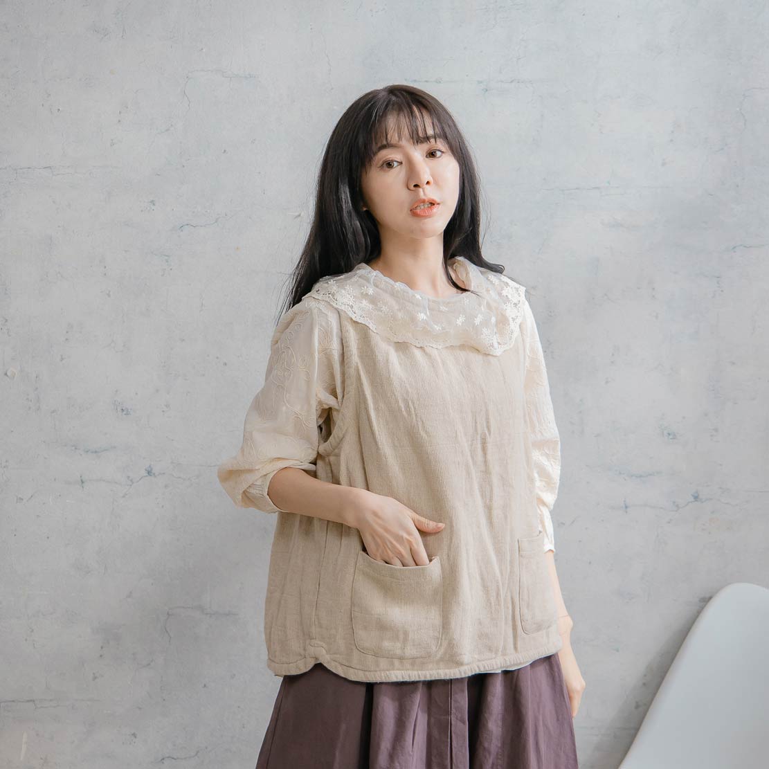 【楽天市場】ベスト 「 背中とお腹をしっかり保温、しっかり厚手、しっかり頼れる 」 自然と素朴な優しい表情、細かなストライプ調、ニット感ある ...