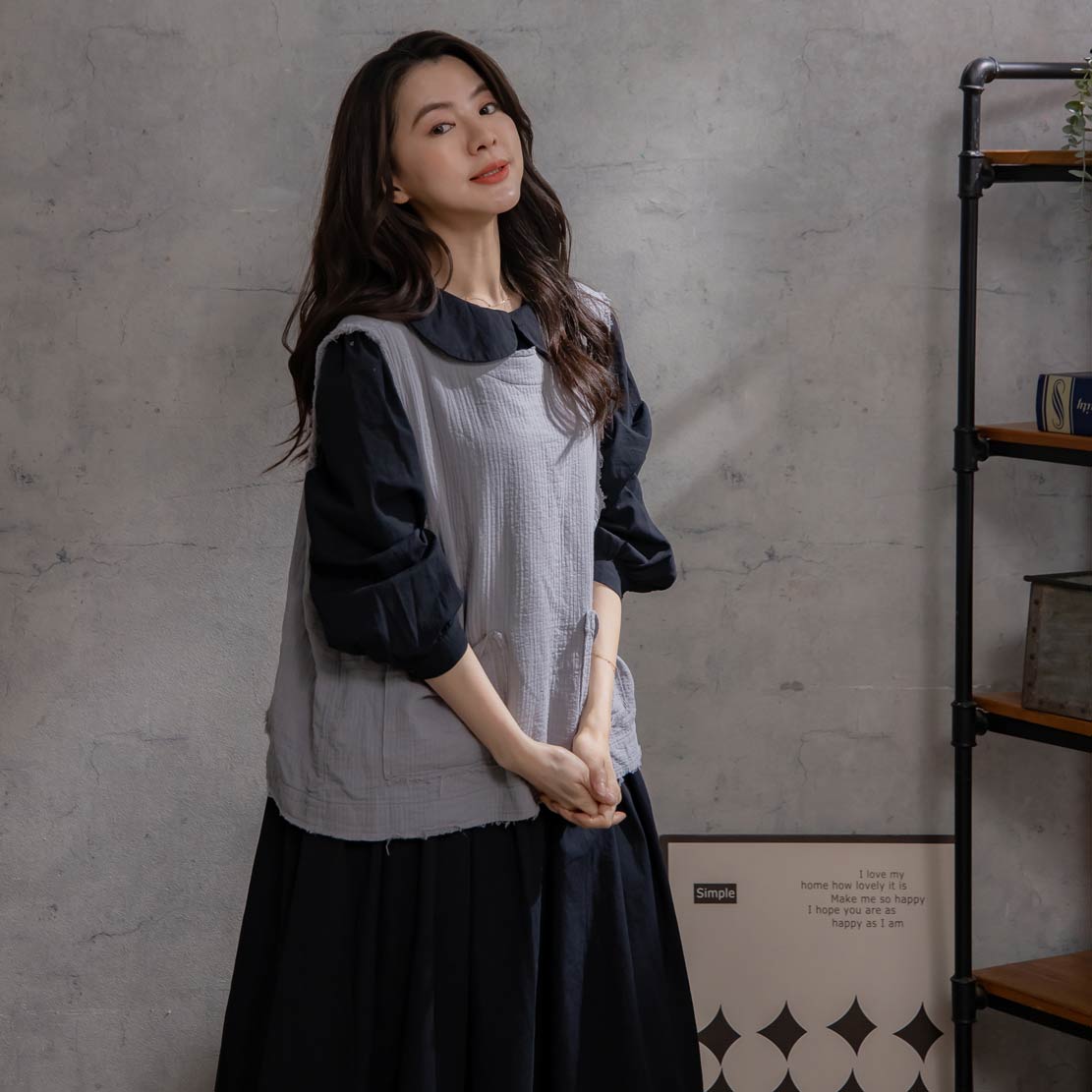 【楽天市場】ベスト「洗練されたグレーの彩り、ダメージ加工がこなれ感をプラスした前後2WAYノースリーブベスト」コットン100%で爽やかな着心地 ...