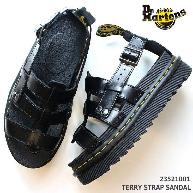 【楽天市場】ドクターマーチン レディース サンダルドクターマーチン TERRY STRAP SANDAL 23521001 BLACK ...