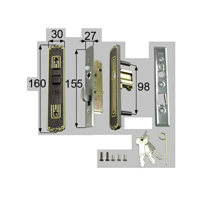 【楽天市場】【ポイント2倍】トステム（LIXIL） 引戸召合せ内外錠セット（MIWA U5シリンダ−） L1Y31：リライフプラザ 楽天市場店