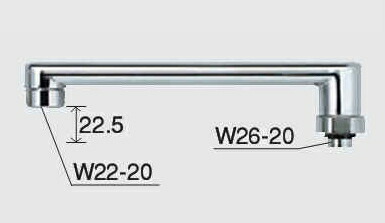 【楽天市場】KVK 横自在ワイドパイプ（1/2）〔190mm〕 Z38322：リライフプラザ 楽天市場店