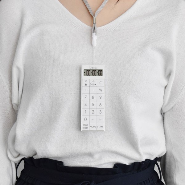 【楽天市場】【メール便対応/代引不可】ドリテック（dretec） 時計付電卓バイブタイマー CL-126WT 時計 タイマー 電卓 バイブ キーロック アラーム スリム 便利：リライフプラザ ...