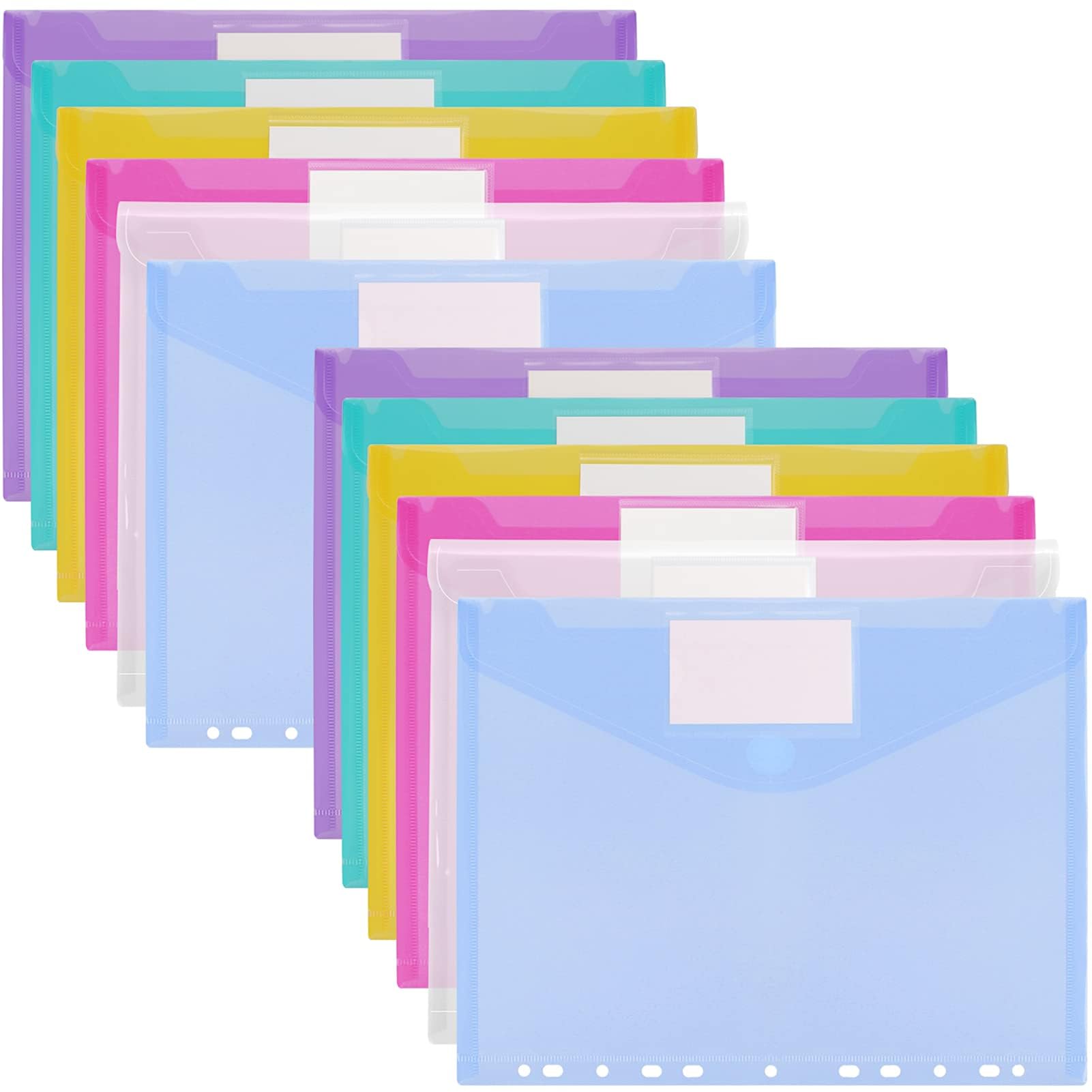 【楽天市場】A5プラスチック封筒、Classycoo 12パック A5ファイルフォルダー クリアポリ封筒、ドキュメントフォルダーオーガナイザー ...