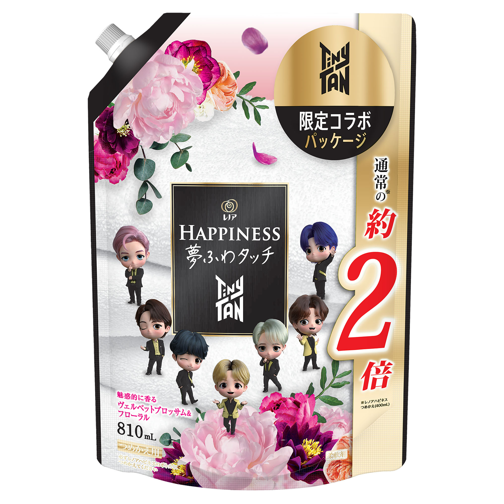 【楽天市場】【在庫処分】P&G レノアハピネス 夢ふわタッチ 柔軟剤 ヴェルベット TinyTAN 詰め替え 810ml 4987176186591：マイレピ P＆Gストア