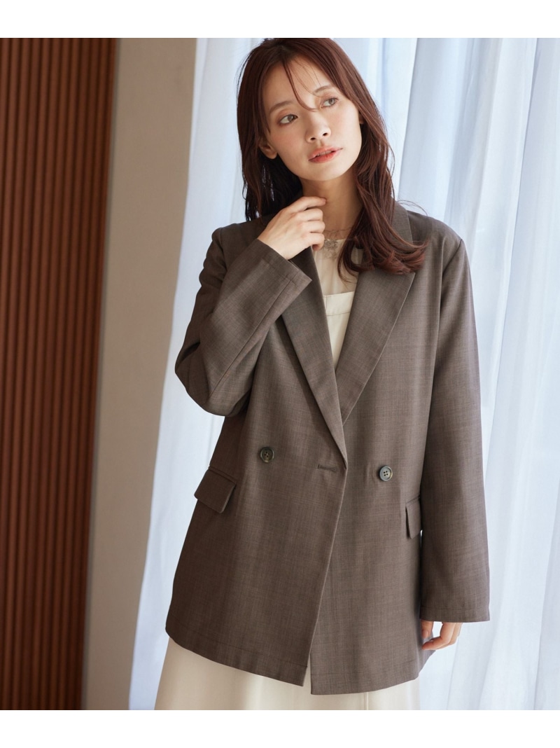 【楽天市場】【セットアップ着用可】ライトダブルテーラードジャケット mysty woman ミスティウーマン ジャケット・アウター テーラード ...