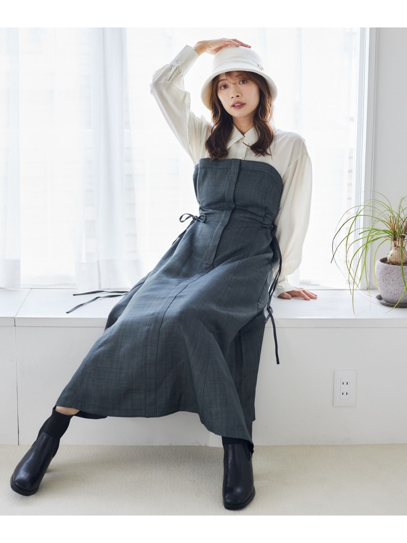 【楽天市場】ドッキングレースUPワンピ mysty woman ミスティウーマン ワンピース・ドレス ワンピース グレー ブラウン【送料無料 ...