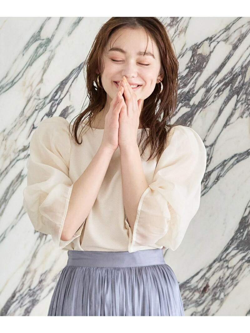 【楽天市場】【SALE／50%OFF】(W)シアースリーブPO mysty woman ミスティウーマン トップス シャツ・ブラウス グレー ...