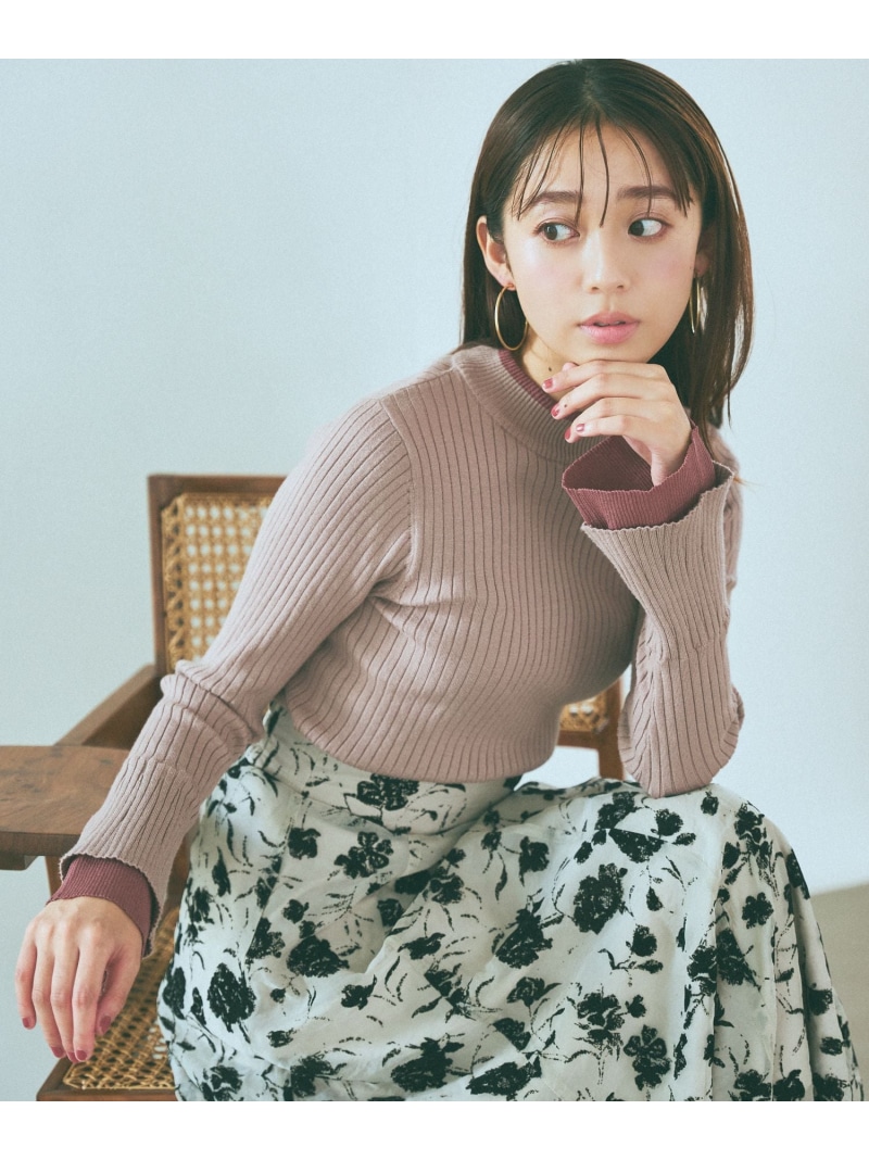 【楽天市場】【SALE／10%OFF】レイヤードカラーフレアスリーブニット mysty woman ミスティウーマン トップス ニット ...