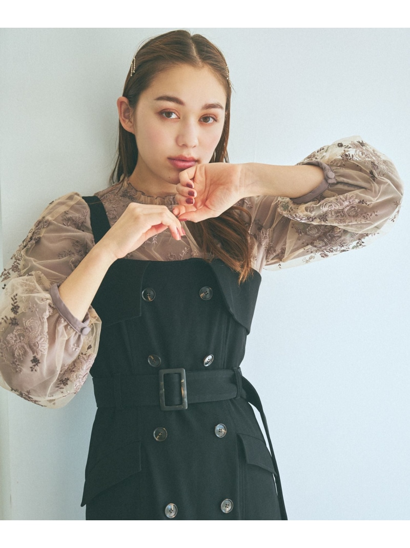 【楽天市場】【SALE／10%OFF】フローラル刺繍シアーブラウス mysty woman ミスティウーマン トップス シャツ・ブラウス ...