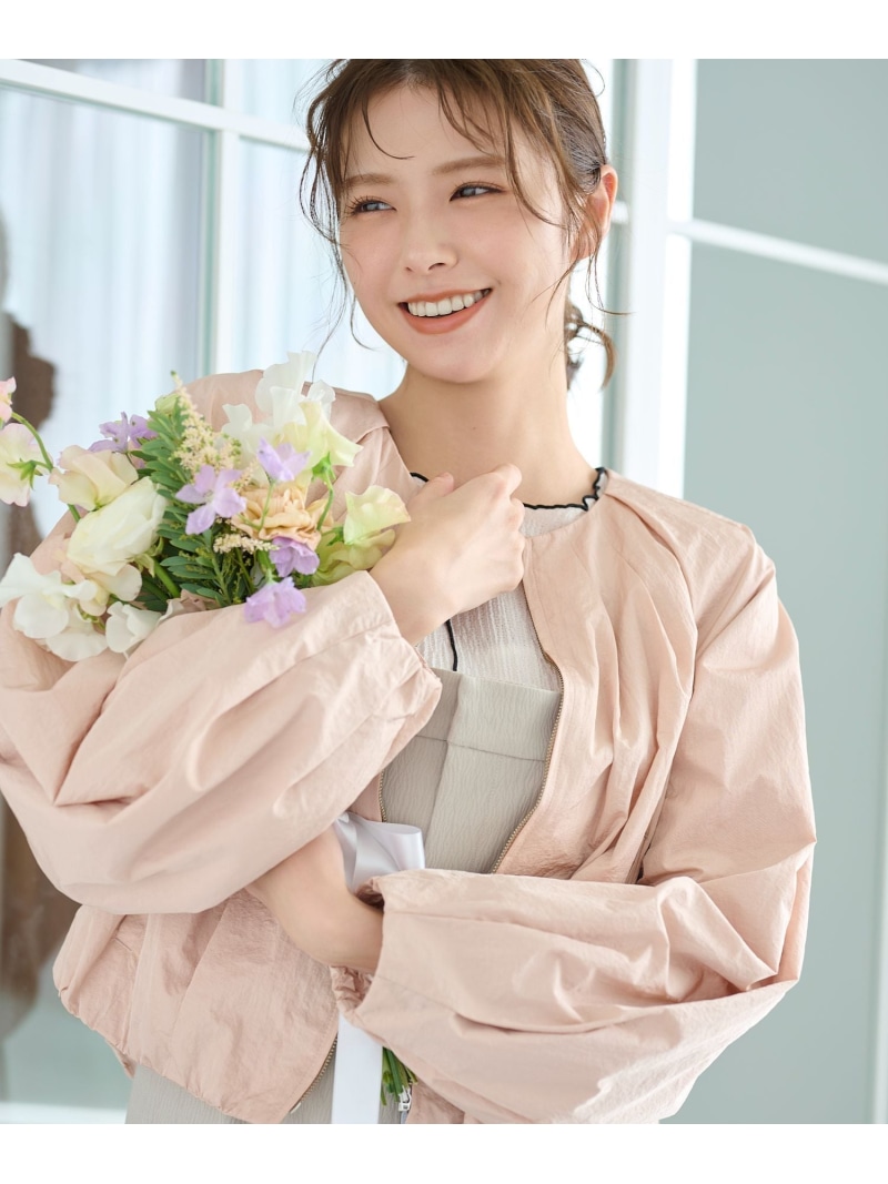 【楽天市場】【SALE／60%OFF】ノーカラーギャザーブルゾン mysty woman ミスティウーマン ジャケット・アウター ブルゾン ...