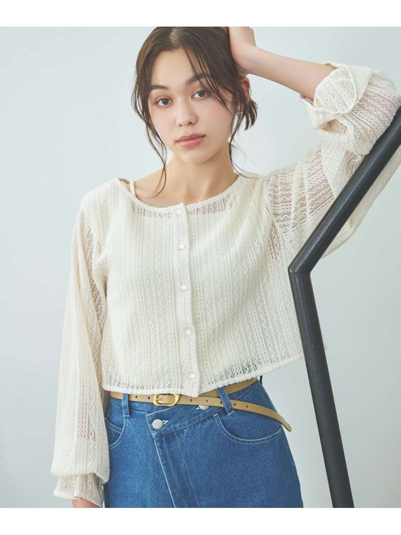 【楽天市場】ラッセルレースアンサンブルロングスリーブ mysty woman ミスティウーマン トップス カットソー・Tシャツ ベージュ ...