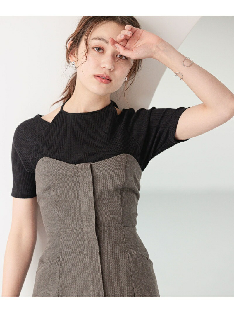 【楽天市場】【SALE／60%OFF】(W)ホルターネックリブPO mysty woman ミスティウーマン トップス カットソー・Tシャツ ...