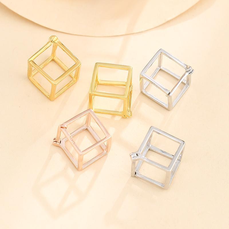 【楽天市場】空枠 ペンダント アクセサリー ネックレス パーツ チャーム ホルダー ハンドメイド DIY S925 おしゃれ 立方体 プラチナ 金 ピンクゴールド：モズラボ