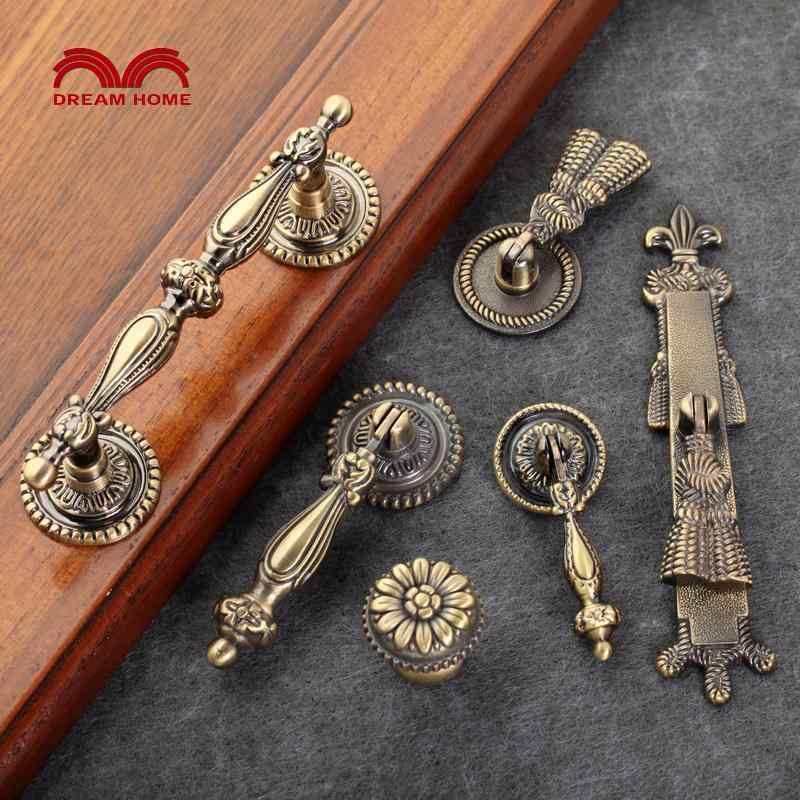 【楽天市場】取手 アンティーク調 扉 棚 家具 キャビネット 引き戸 引手 ドア ハンドル ブロンズ レトロ ヨーロピアン スタイル 花模様 ...