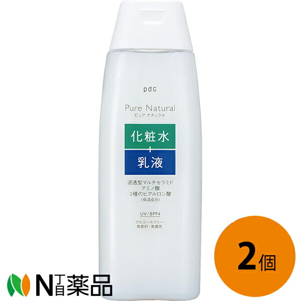 【楽天市場】PDC(ピーディーシー) Pure NATURAL(ピュアナチュラル) エッセンスローション UV SPF4 (210ml) 2本セット ＜化粧水 乳液＞【小型】：N丁目薬品