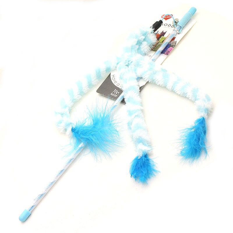【楽天市場】ループ ロッディーズ トリプルフェザー ブルー猫じゃらし・ロッド長47cm・t66033：なちゅのごはん