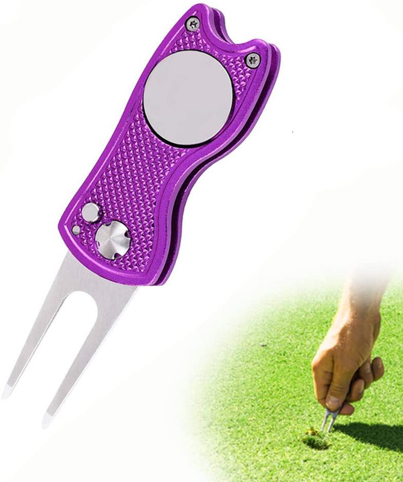 【楽天市場】ゴルフフォーク 折りたたみ式 リペアツール マーカー付 2本刃 ボールマークリペアツール ディボットツール 収納 ゴルフ 用品 アクセサリー 贈り物：CENTRALITY 楽天市場店