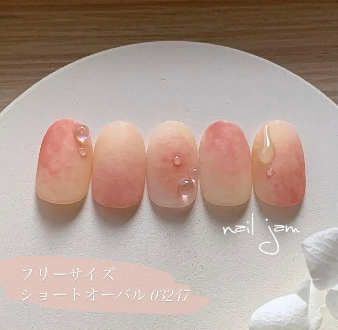 【楽天市場】\ 即日発送 ／ the peach ネイルチップ フリーサイズ ブライダル 前撮り 結婚式 成人式 ネイル 付け爪 ネイルジャム ...