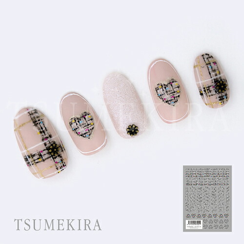 【楽天市場】（メール便 ）TSUMEKIRA（ツメキラ） ネイルシール ツイード2 モノトーン／NN-TWE-103：シャイニージェル公式ショップ