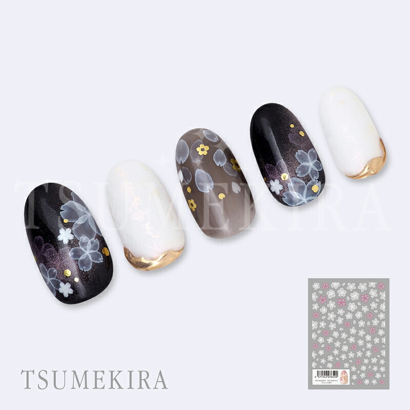 【楽天市場】（メール便 ）TSUMEKIRA（ツメキラ）：ネイルシール たらしこみ桜2／NN-SKR-011：シャイニージェル公式ショップ