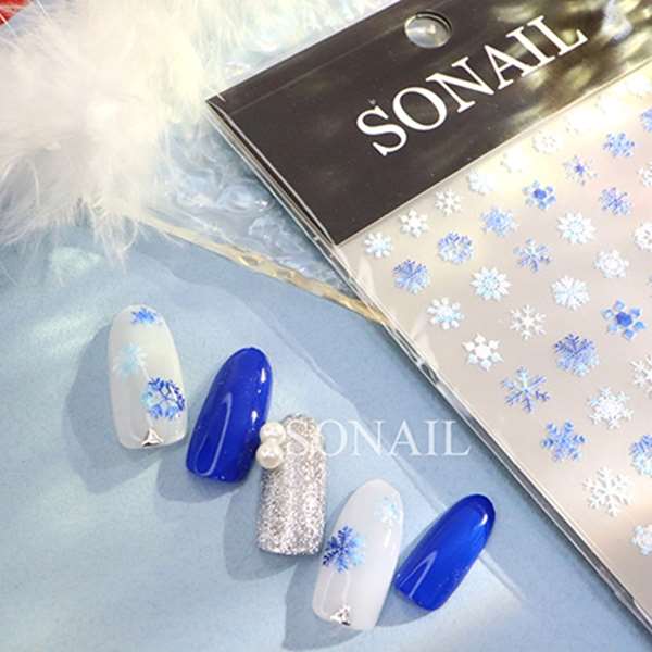 【楽天市場】SONAIL スノークリスタル ウィンターシーナリー 立体ネイルシール FY000213：ネイル用品 nailstudy